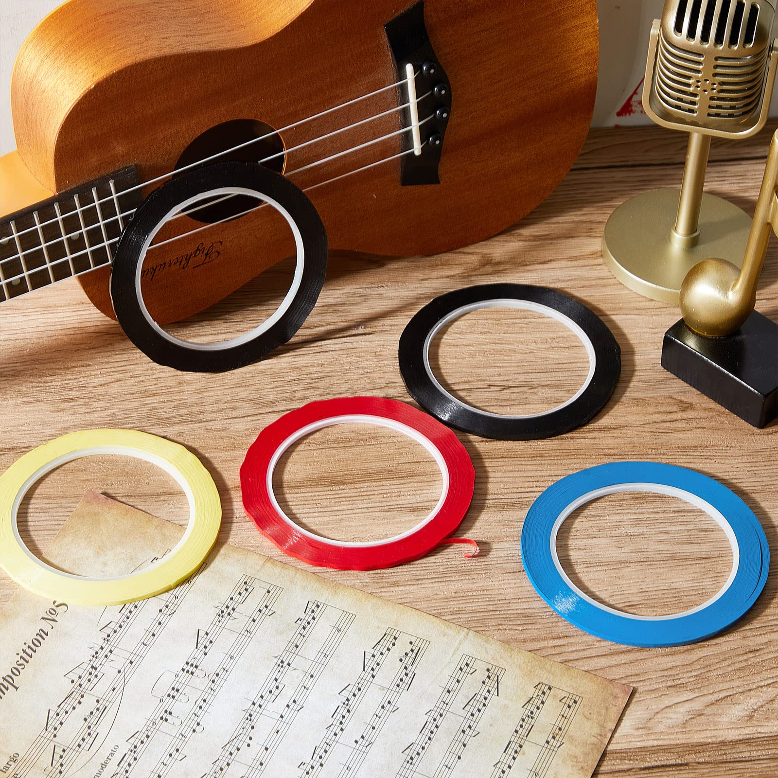 5 Rolls Violin Fingering Tape for Fretboard Note Positions 216 ft Positions Practising Guide for Cellos Colorful Orchestral Instruments Fingering Tape
