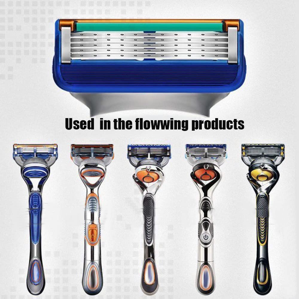 5 Men Razor Blades Shaving Cassettes Facial Care Men Shaving Blades Compatible 8 Blade Refills,Shave Kit