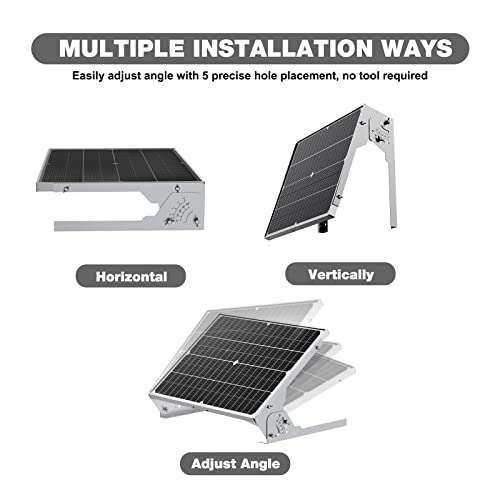 Allto Solar 20W 30W Adjustable Solar Panel Tilt Mount Mounting Bracket with Durable Stainless Steel Tilt Legs + 5 Precise Hole Placement for RV, Roof, Boat, Shed, Any Off-Grid Solar Systems