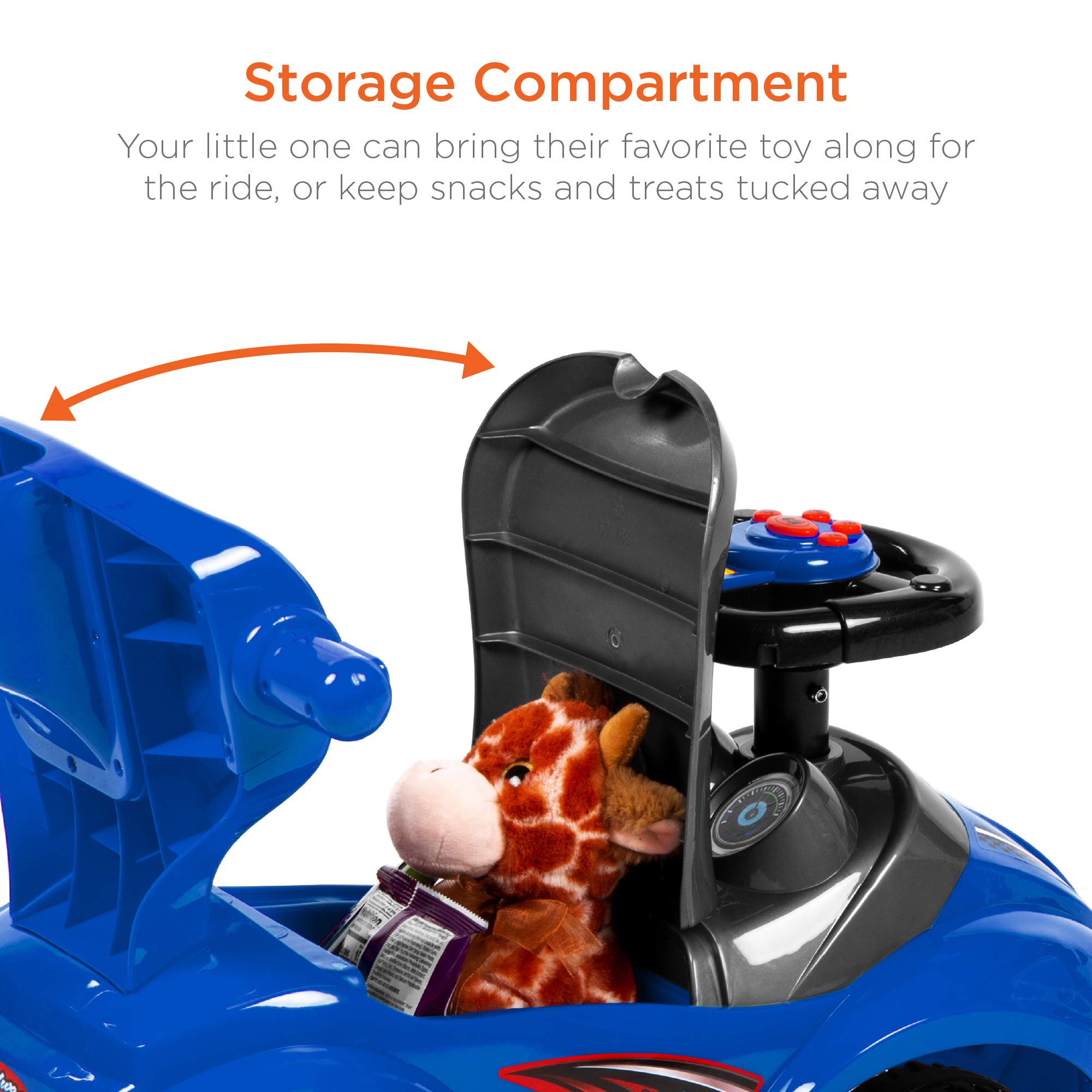 Best Choice Products Kids 3-in-1 Push and Pedal Car Toddler Ride On w/Handle, Horn, Music - Red