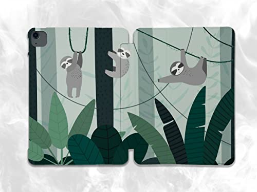 Cute Jungle Sloth Animal Kawaii case Compatible with iPad Mini Air Pro 7.9 8.3 9.7 10.2 10.9 11 12.9 inch Pattern Cover New 2022 2021 Trifold Stand 3 4 5 6 7 8 9 Generation (11" Pro 1/2/3 gen)