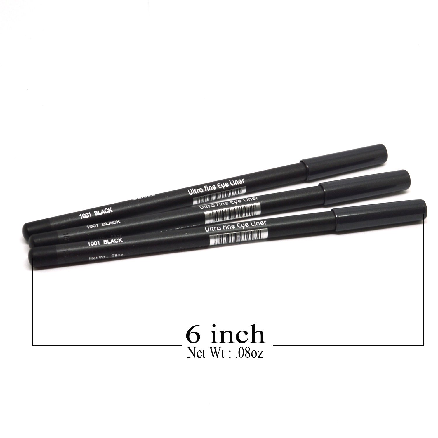 Professional Ultra Fine Eyeliner Pencil, Creamy, Ultra-pigmented, Long-lasting, Creates Defined Lines, Professional Makeup, Set of 3, Italia Black