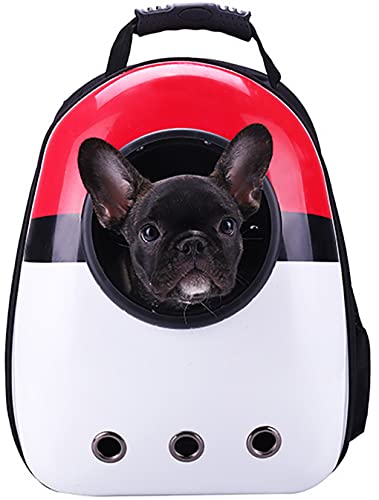 Enkarl Cat Carrier Backpack, Pet Backpack Bubble Rucksack Front Pack for Cat Puppy Dog Capsule Space Backpack, Pet Carrier for Travel Hiking Walking Camping. (Red and White)