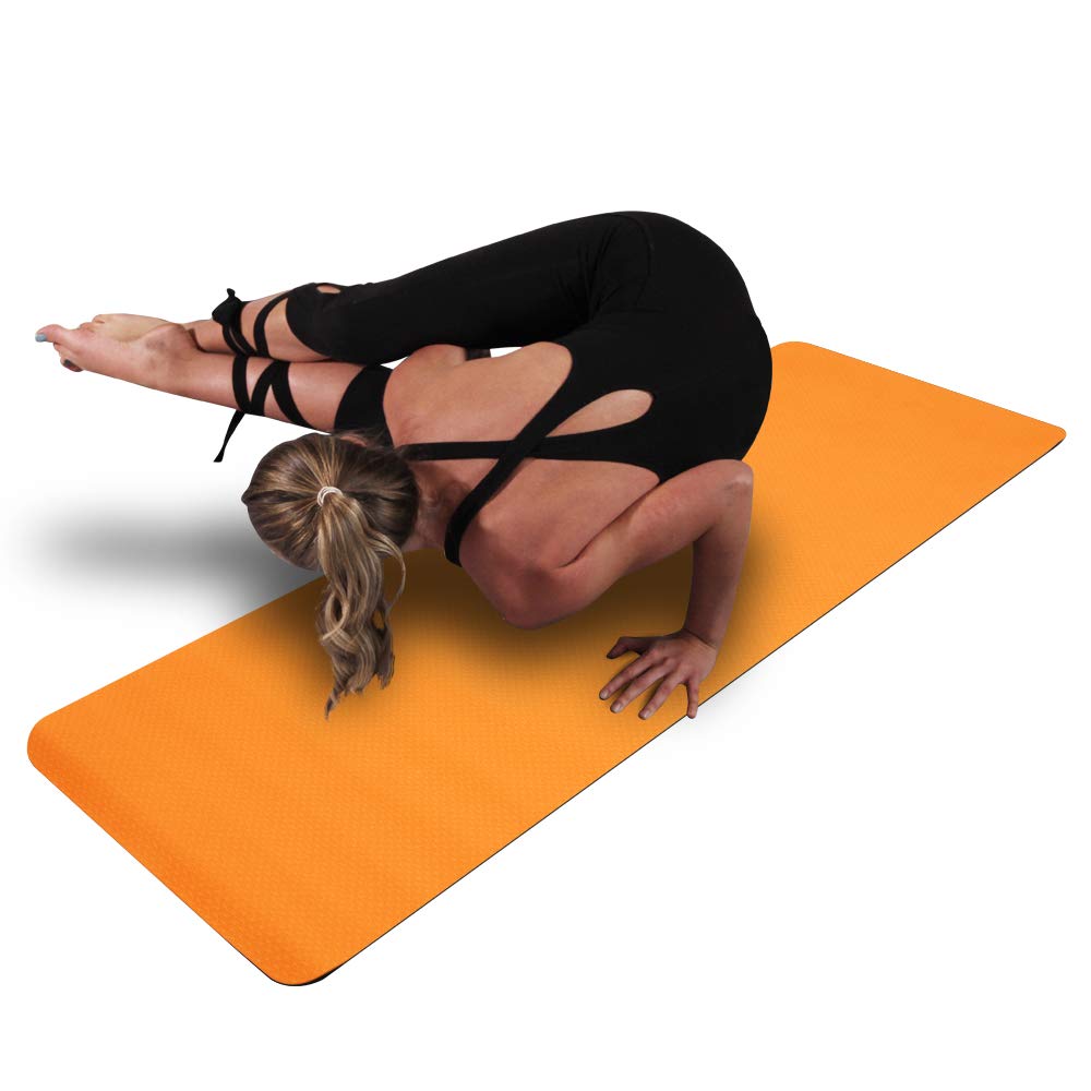 6mm Thick TPE Non-Slip Yoga Mat/Gym Mat (183x61x0.6cm) Orange