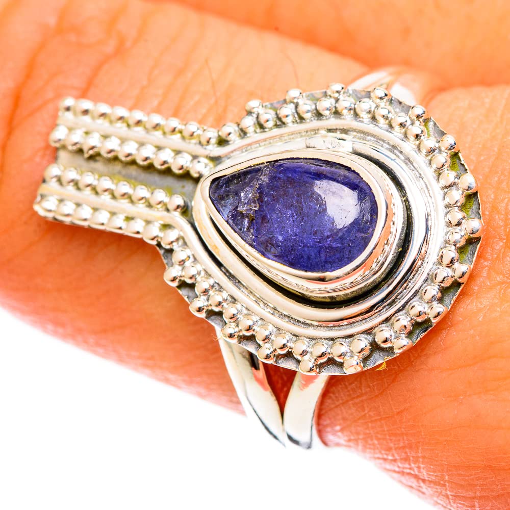 Ana Silver Co Natural Tanzanite Ring Size 9.5 (925 Sterling Silver) - Handmade Jewelry, Bohemian, Vintage RING122045