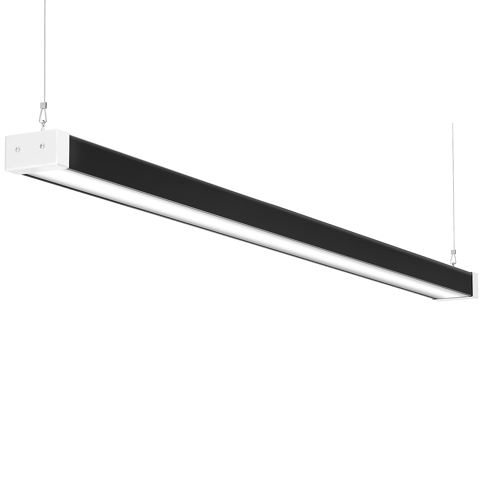 FAITHSAIL 4FT LED Linear Light 5000K 6000LM Suspension Office Lighting Fixture with Plug, 60W Commercial Light Fixture Shop Light for Office Gym Garage, 1 Pack