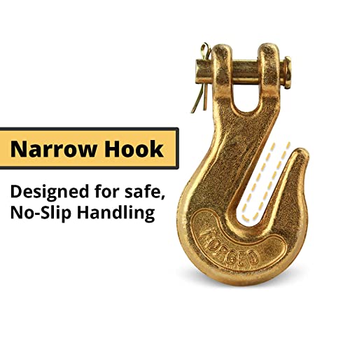 DC Cargo Mall G70 3/8 Chain Hook β Heavy Duty Clevis Grab Hook for 3/8 Inch Grade 70 Chain - for Trailer Truck Transport - 6,600 lbs, 4-Pack