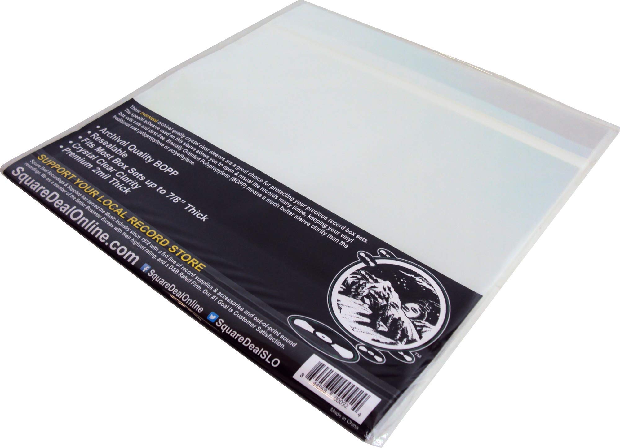 Square Deal Recordings & Supplies (1000) 12 Inch LP Record Outer Sleeves Premium 2 mil Thick Archival Quality, Super Clear #12SB02
