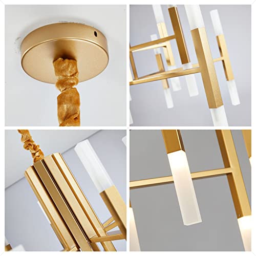 BOKT Modern Gold LED Sputnik Chandelier Mid Century Brushed Brass 24-Lights Round Chandelier Pendant Light Kitchen Island Vintage Industrial Flush Mount Ceiling Light Fixture