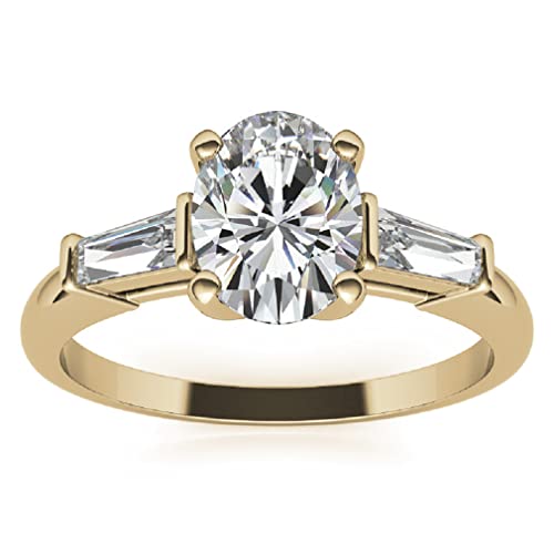 925 Silver, 10K/14K/18K Solid Gold Moissanite Engagement Ring, 5 CT Oval Cut Handmade Solitaire Ring Diamond Wedding Ring for Womans, Birthday Gift, VVS1 Colorless