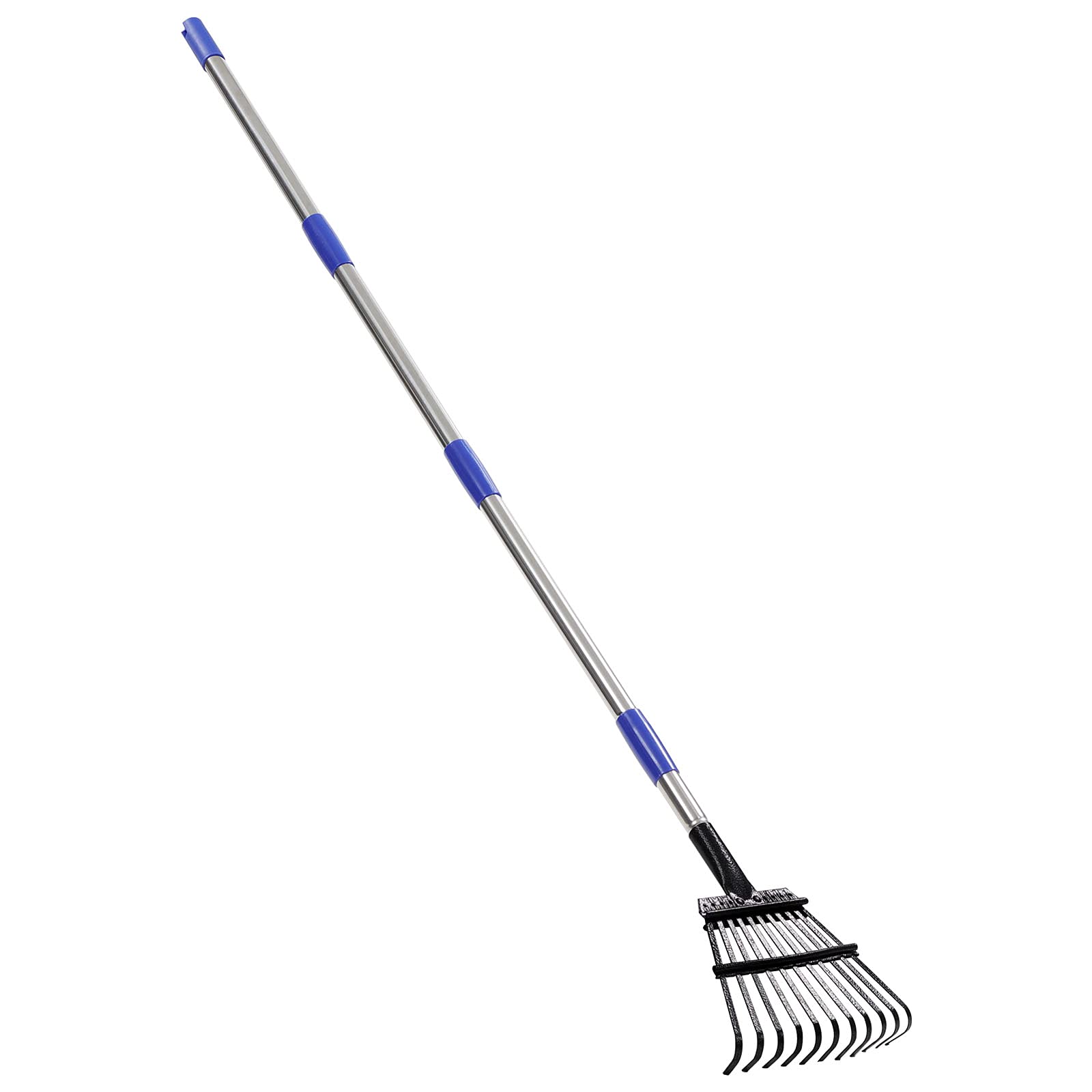 72 inch Adjustable Garden Rake Leaf, Collect Loose Debris Among Delicate Plants, Lawns and Yards, Expandable Head from 15inch to 72 inch. Ideal Garden Rake Tools
