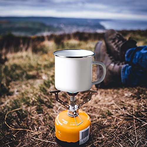Cutiset 12 Ounce Handmade Enamel Mug,Plain White Mugs,Enamel Camping Mug Set,DIY Cups for Tea, Coffee and Hot Chocolate, Set of 6