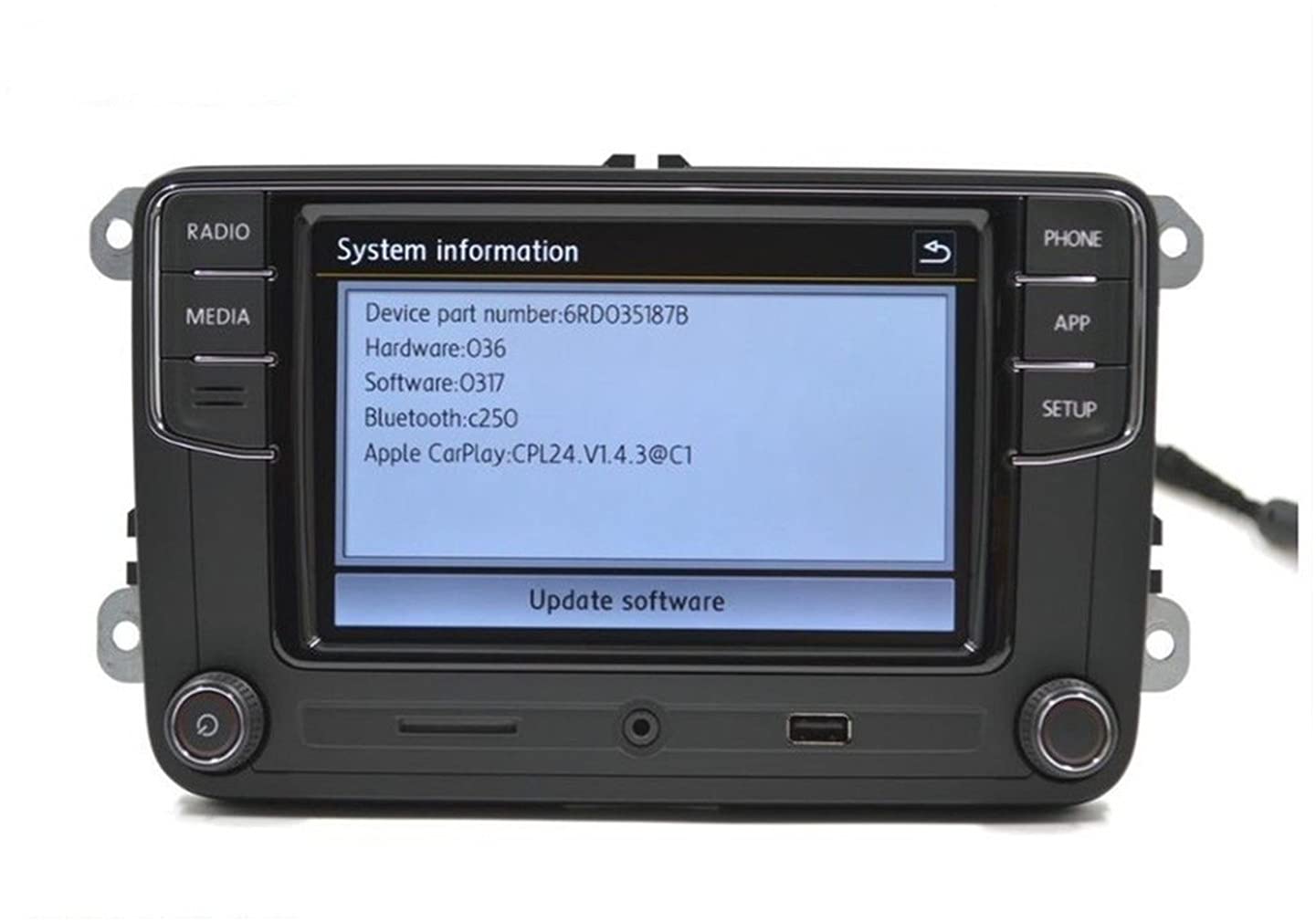 CarPlay 6.5in MIB RCD330 Touchscreen 187B 6RD035187 B Replacement for VW Jetta Golf MK5/MK6 CC Caddy Polo EOS Passat Scirocco Tiguan Touran Transporter