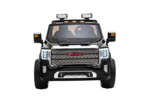 DAKOTT GMC Sierra Denali HD Two Seater 12 Volt Ride-On Truck w/ 2.4G Remote Control, LED Lights, Horn, Music, MP3/USB, Storage Box, Spring Suspension, Electric Vehicle for Kids .
