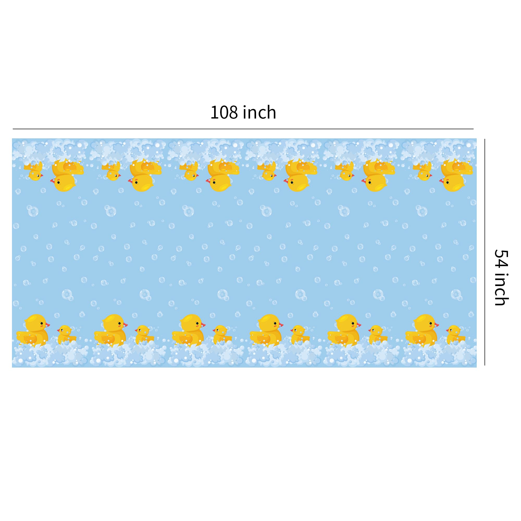 APOWBLS Rubber Duck Party Decorations Tablecloth - Disposable Duck Party Supplies Table Cover, Bubble Bath Rubber Duck Theme Table Cloth for Birthday Baby Shower - 3 Pack (54in x 108in)