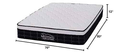 Novezza Home 12 Inch Hybrid Pillow-Top Mattress/Bed-in-a-Box/CertiPUR-US Certified Foam, King (NOVHM-P) White