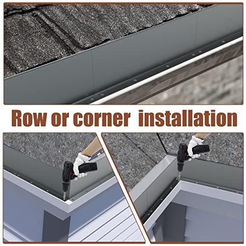 BJADE'S Gutter Valley Splash Guard,6 Pcs Aluminum Roof Valley Splash Shield Gutter Guard.for Straight,Flat Roofs,Corner,10 inch Each
