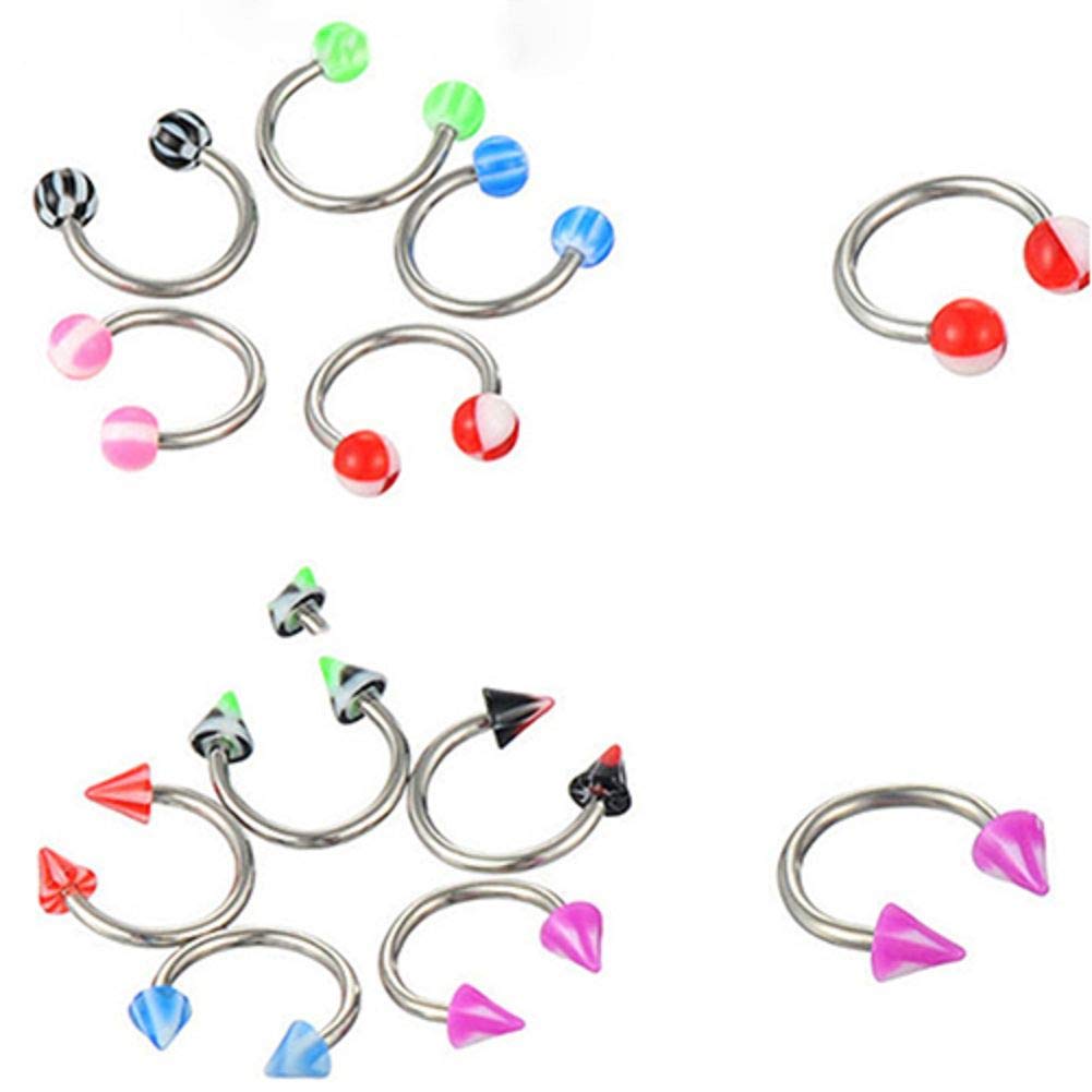 Academyus Fashion Unisex Multicolor Body Piercing Eyebrow Jewelry Belly Tongue Bar Ring - 105pcs Mixed Random Style