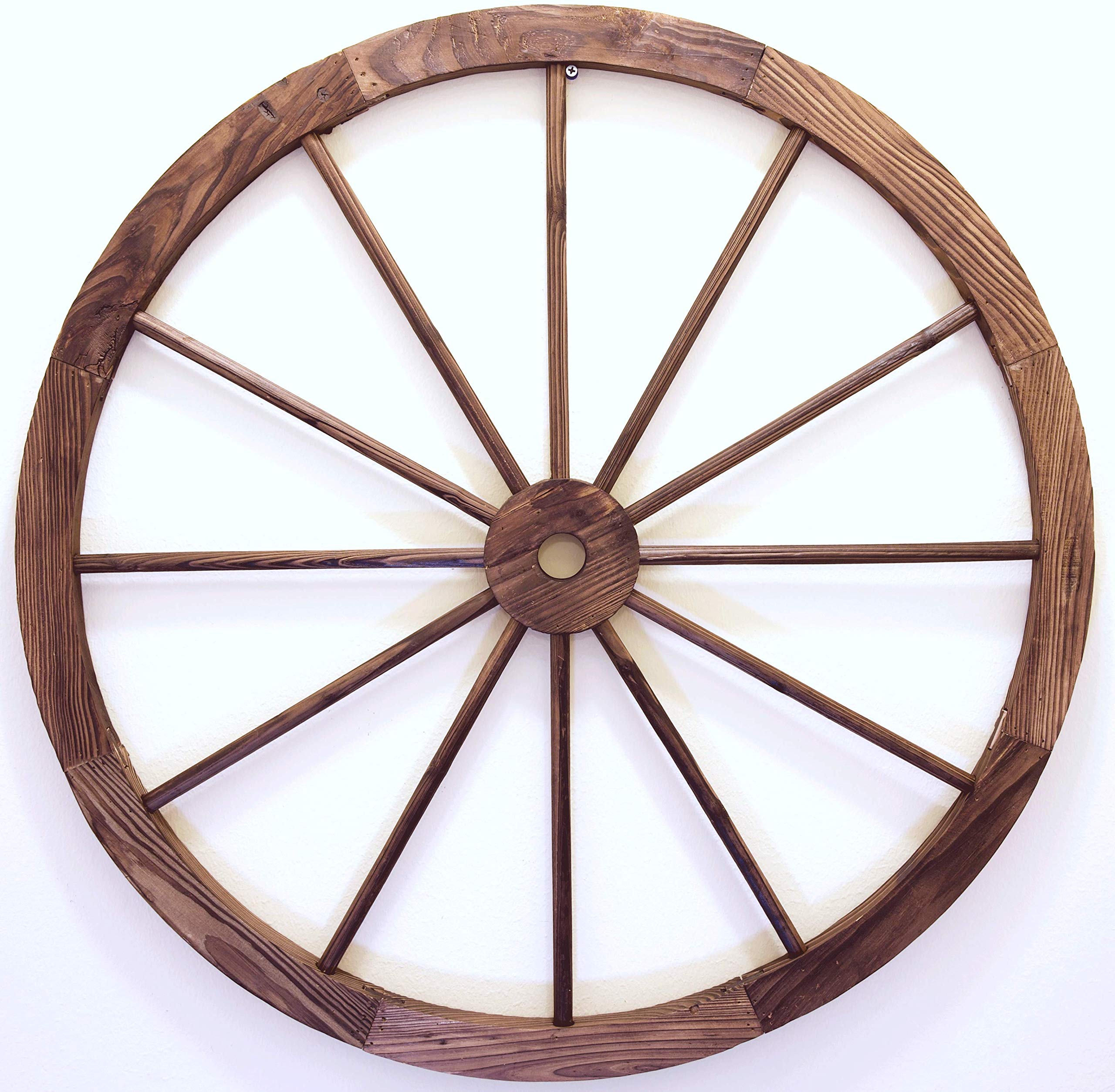 BestGiftEver Rustic Vintage Style Wood Wagon Wheel 32" Western Home Garden Yard Décor
