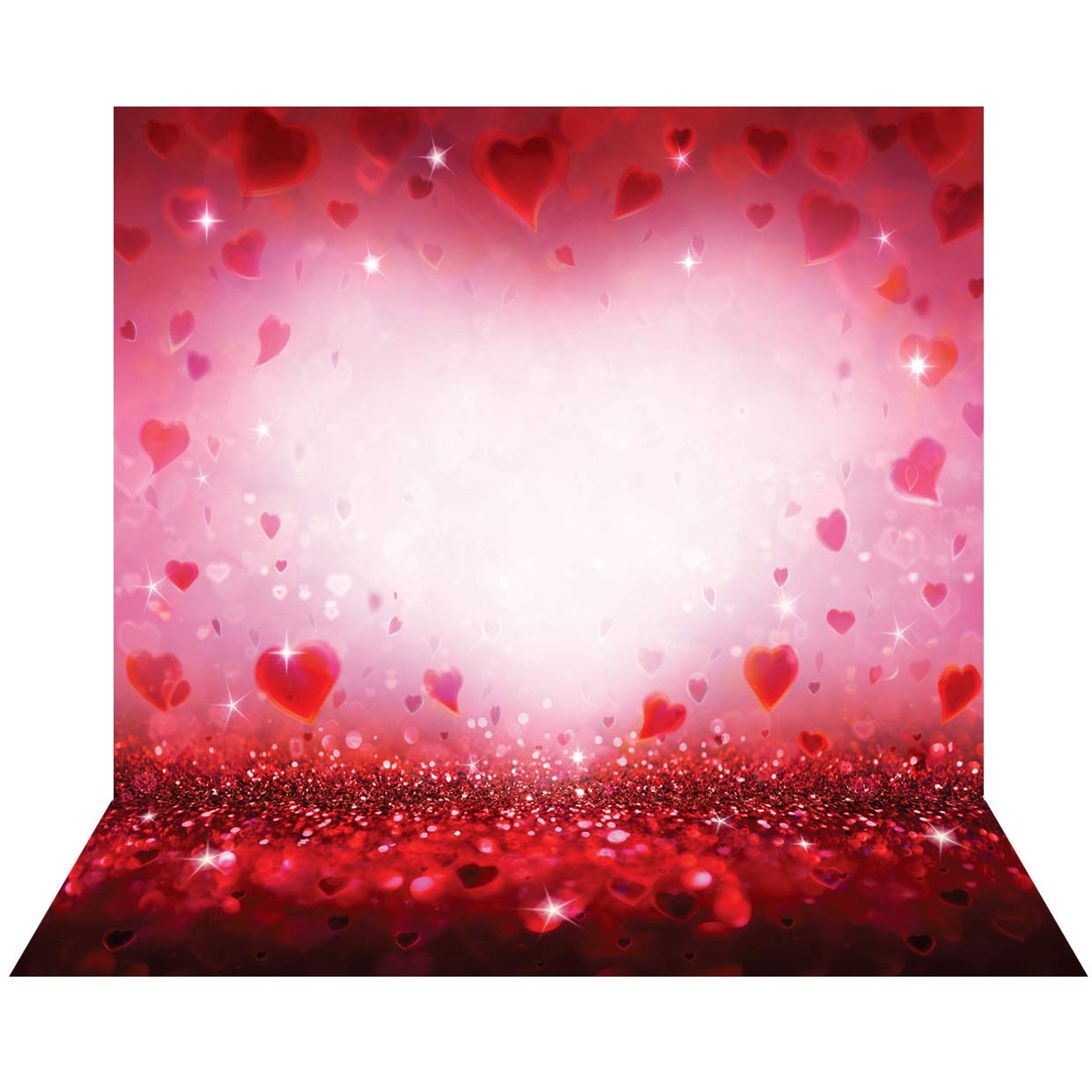 SJOLOON 10x10FT Valentine's Day Photo Backdrops for Photography Wedding Photo Backdrop Red Hearts Backdrop Photography Vinyl Kids Photo Studio 10351