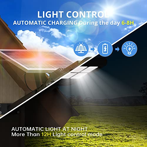 BNT 300W Solar Street Lights Outdoor, 30000LM LED Solar Flood Light, Dusk to Dawn Super Bright LED Solar Powered Street Light with Remote Control, for Yard, Parking Lot, Stadium