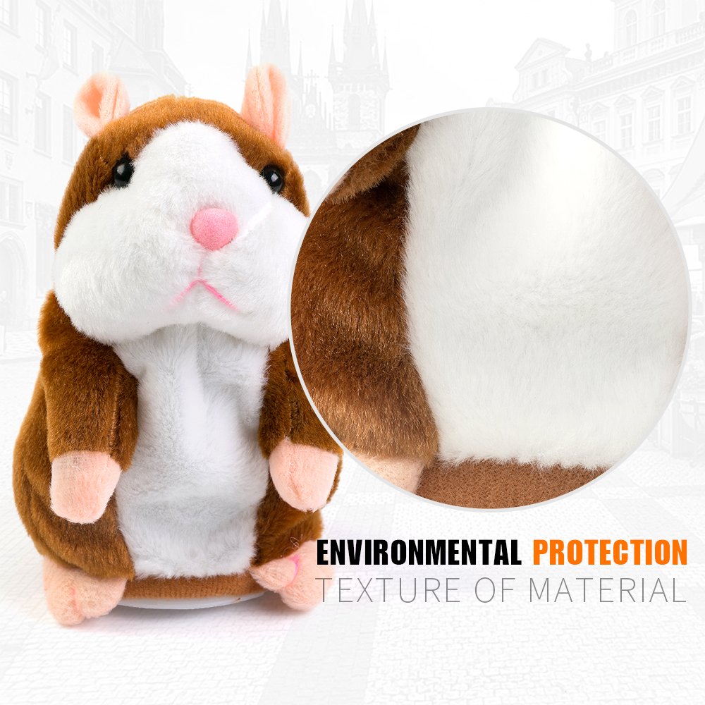 BestLand Plush Interactive Toys PRO Talking Hamster Repeats What You Say Electronic Pet Chatimals Mouse Buddy for Boy and Girl, 5.7 x 3 inches