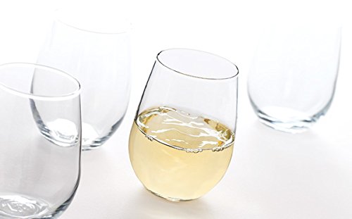 Anchor Hocking Vienna Stemless White Wine Glasses, 15 oz (Set of 4)