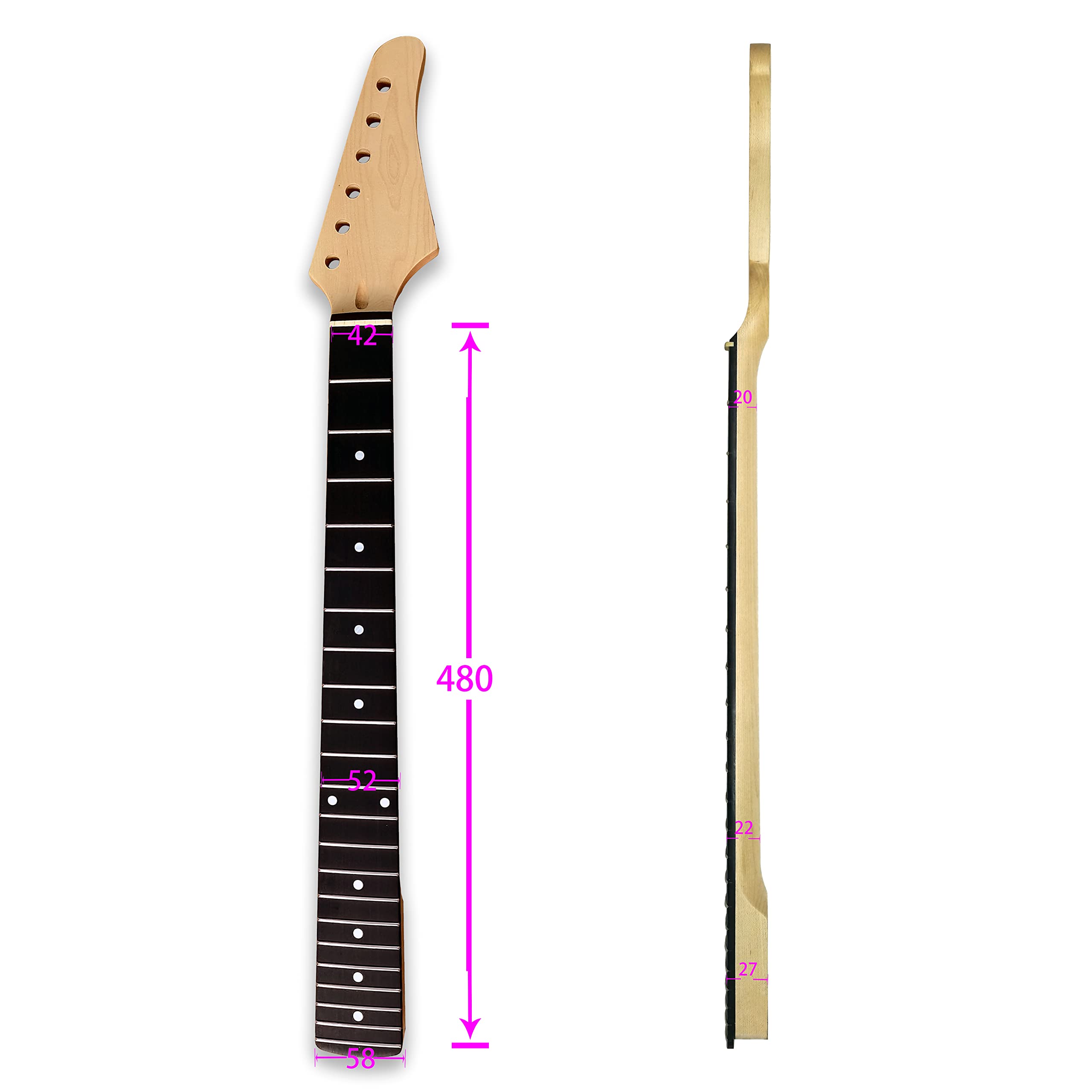 BexGears Electric Guitar Neck for Canada Maple 22 Fret Bolt On
