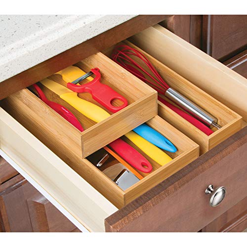 iDesign 41850 InterDesign Stackable Box-Bamboo, 3β x 12β x 2β Formbu Drawer Organizer - 3" x 12" x 2", 3" x 12"