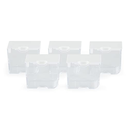 Elizabeth Ward Bead Storage Solutions Clear Plastic Storage Containers (5pc) – Medium – Organize Beads, Jewelry Making and Craft Supplies, Earrings and More – Securely Snaps Shut, 1-3/4” x 2” x 1-1/8”