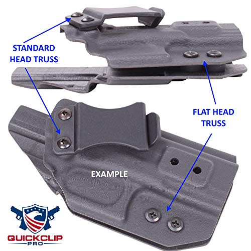 Black Chicago Screw - Thru Hole Binding Post Kit 1/8, 1/4, 3/8, 1/2 Inch Machine Screw Fasteners + Rubber Washers, QuickClipPro Kydex Leather Holster Sheath (3/8" - 10 Pack)