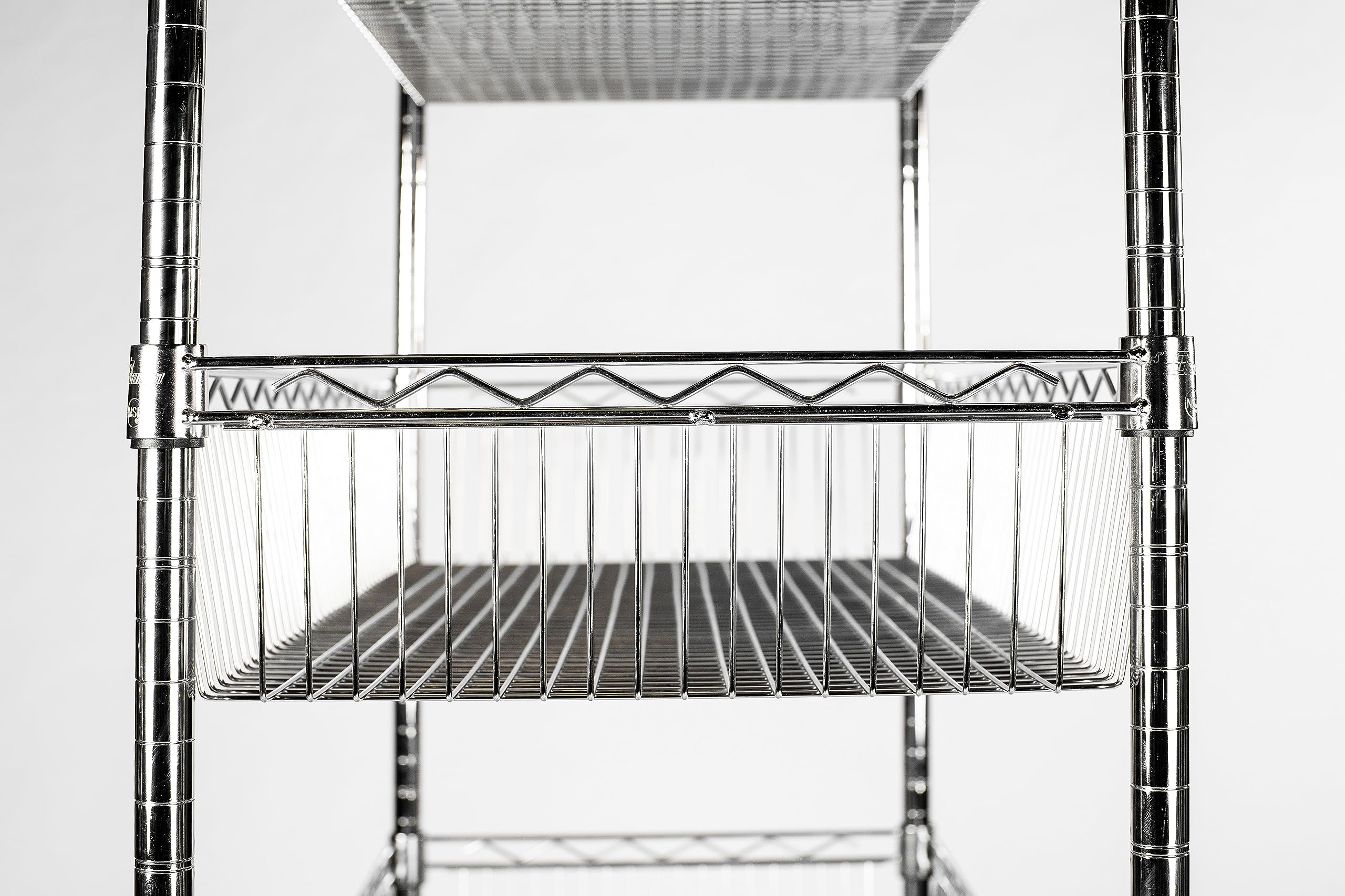 Omega 18" Deep x 24" Wide x 63" High 4 Tier Stationary Chrome Basket Unit