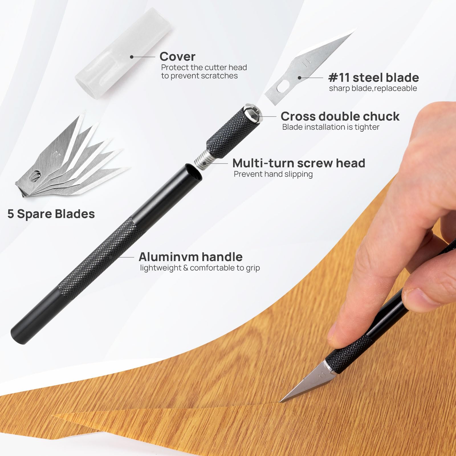 NEWISHTOOL Wallpaper Smoothing Tool Kit, Wallpaper Tools for Applying Peel and Stick Contact Paper Vinyl Film, Includes Big Smoothing Squeegee, Felt Scraper, Edge Tucking Stick, Craft Knife & Blades