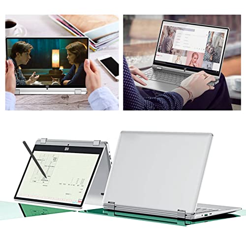 AMONIDA 13.3 Inch Laptop Fingerprint Reader 100-240V IPS Touch Screen 2.4G 5G WiFi 360 Degree Convertible Laptop for Work (16+1TB US Plug)