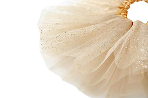 GOODTECK Newborn Infant Baby Professional 3 Layers Sequin Tutu Tulle Skirt (3-8 Years, Gold)