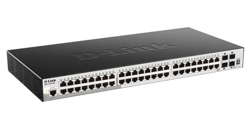 D-Link 52-Port Gigabit Stackable Smart Managed Switch with 10G Uplinks | 48 Gigabit Ports + 4 10GbE SFP+ Ports| L2+/L3 Lite |VLANs |Web Managed |Surveillance Mode |NDAA Compliant (DGS-1510-52X)