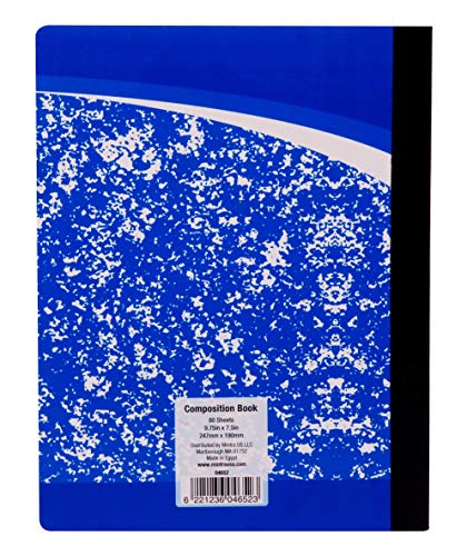 Mintra Office Composition Notebooks, Primary Ruled, (4 Pack, Blue Cover), 80 Sheets. Creative, Hardcover Book, Grade K-2, 7.5in x 9.75in, For School, Home, Business, Office