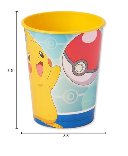 American Greetings Pokemon Party Supplies, 16 oz Reusable Plastic Cups (12-Count)
