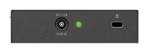 D-Link Ethernet Switch, 5 Port Gigabit Unmanaged Metal Desktop Plug and Play Compact (DGS-105),Black