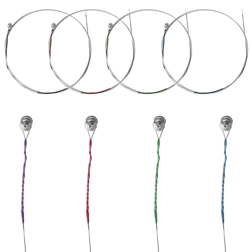 8 Pcs Violin Strings Full Set 4/4 (G-D-A-E) Violin Universal String Steel Core with Nickel-Plated Ball Head Nickel-silver Wound String for 4/4 3/4 1/2 1/4 Violin
