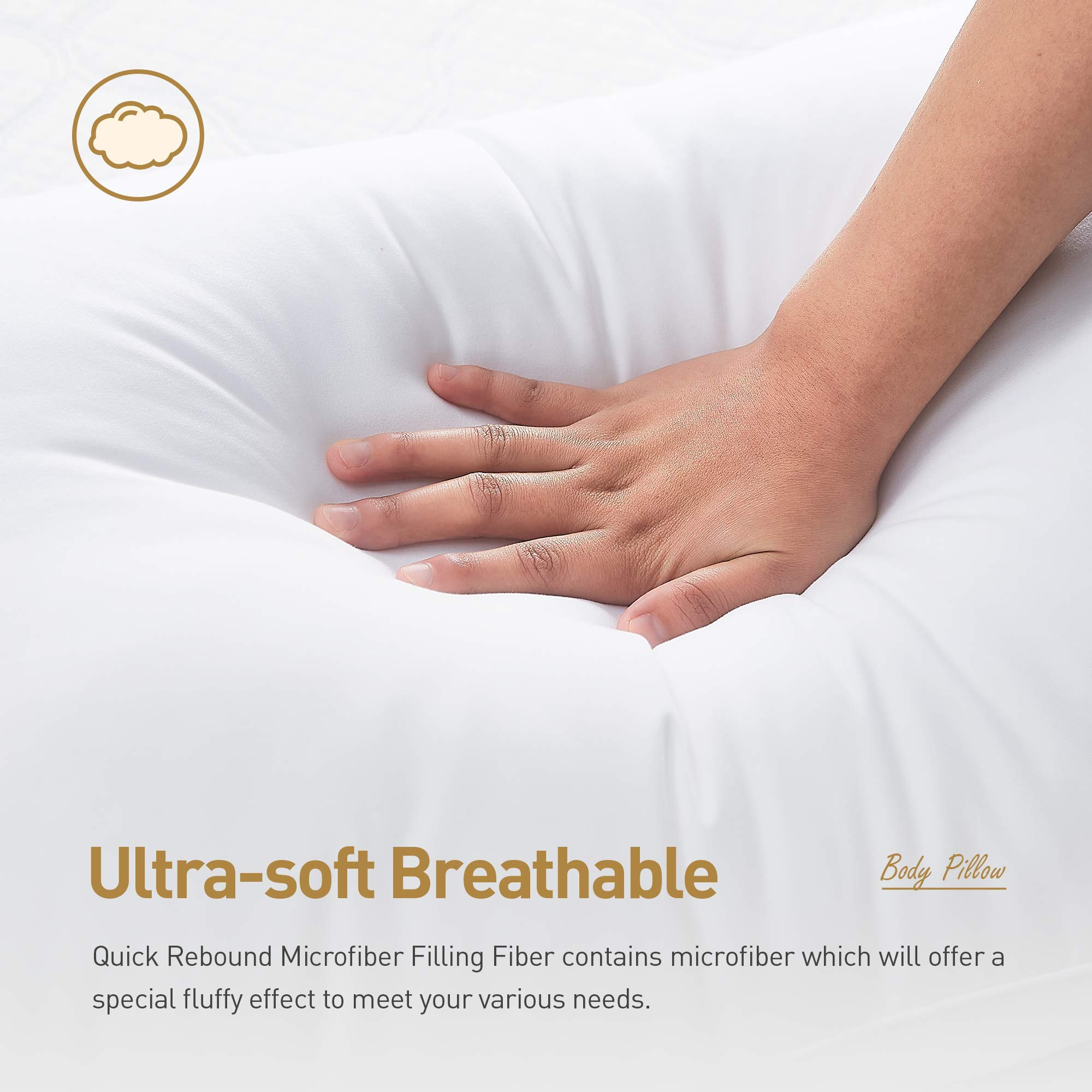 Acanva Fluffy Bed Sleeping Side Sleeper Body Pillow Insert, Extra-Long 20β x 72β, White