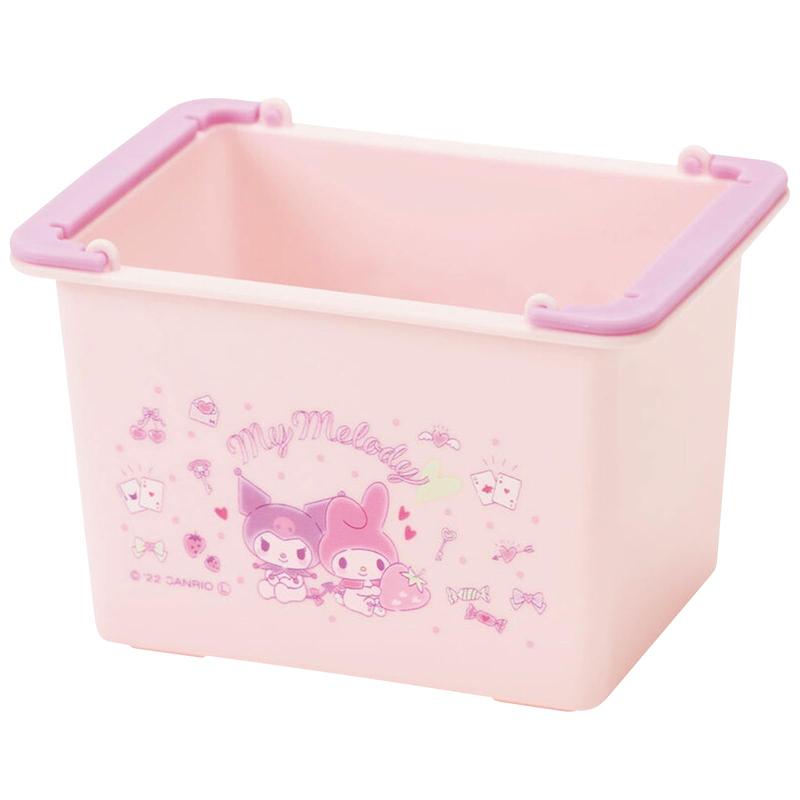 Skater MBSK1-A Stackable Mini Basket, Set of 2, My Melody Kuromi, Cute, Sanrio, 4.6 x 3.3 x 3.1 inches (11.7 x 8.4 x 7.8 cm)