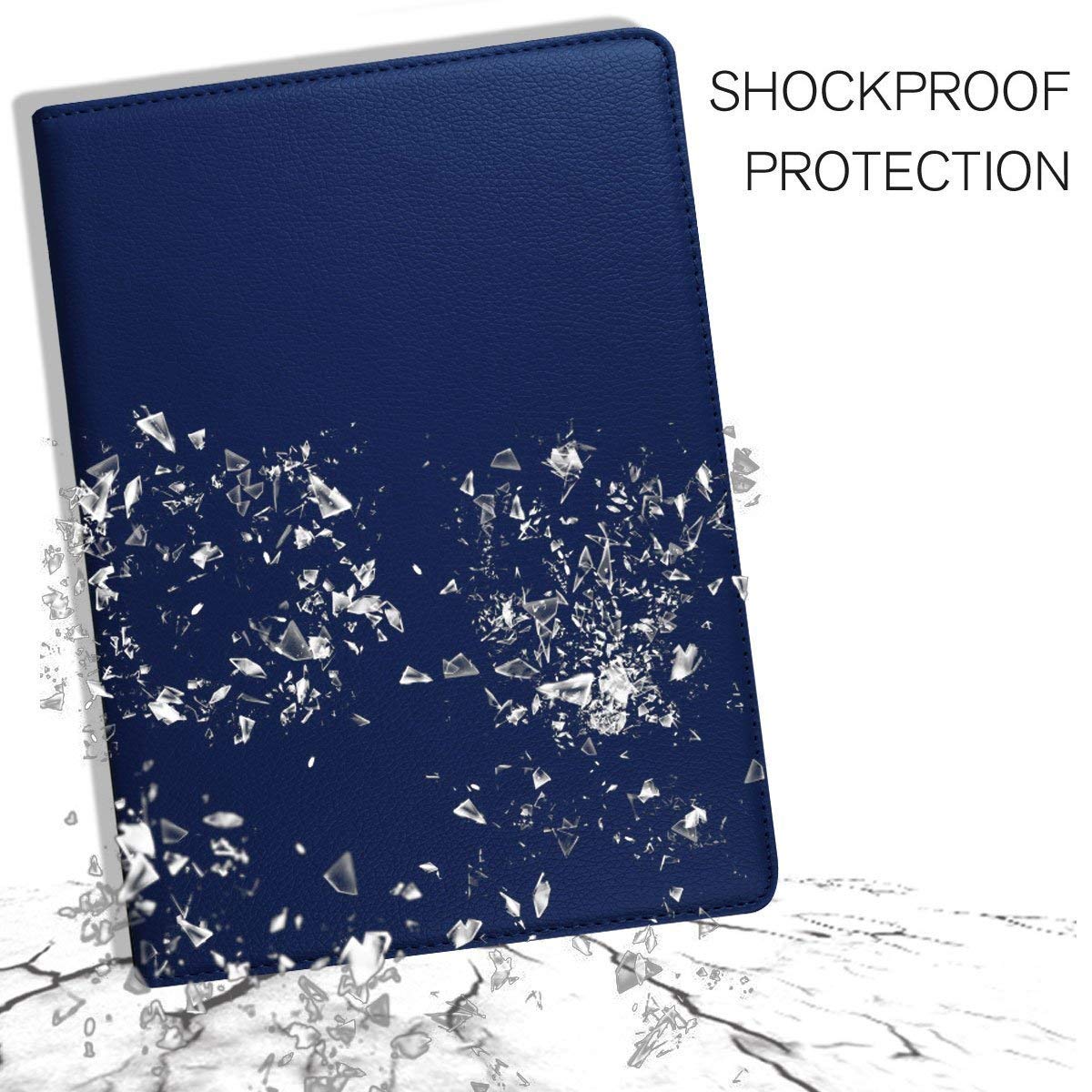 Newraturner Case for iPad 2/3/4 Case - 360 Degree Rotating Stand Smart Case Protective Cover with Auto Wake Up/Sleep Feature for Apple iPad 4, iPad 3 & iPad 2(Navy)