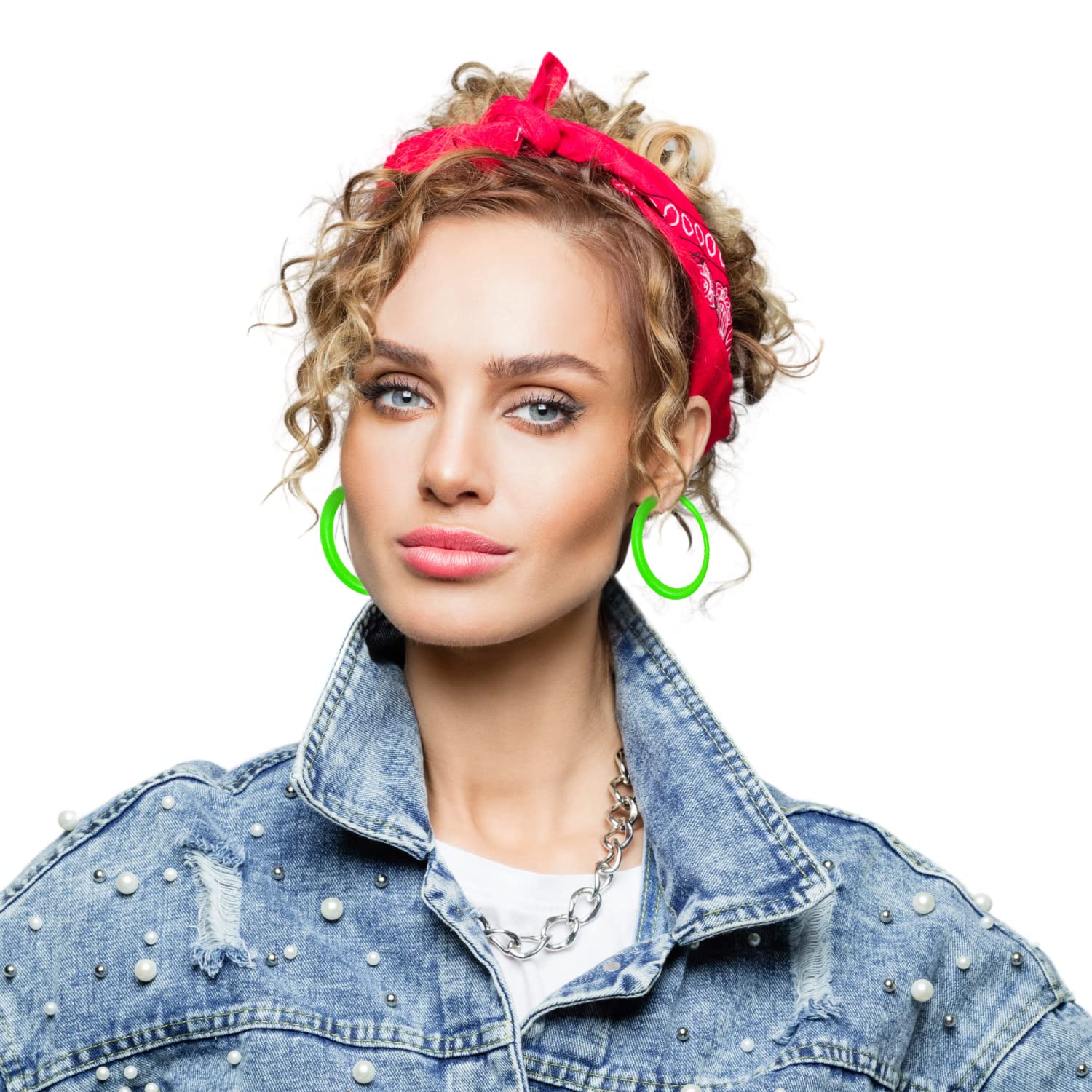 80's 90's Acrylic Hoop Retro Earrings (4 Pack) Party Costume Jewelry 2022 Trend