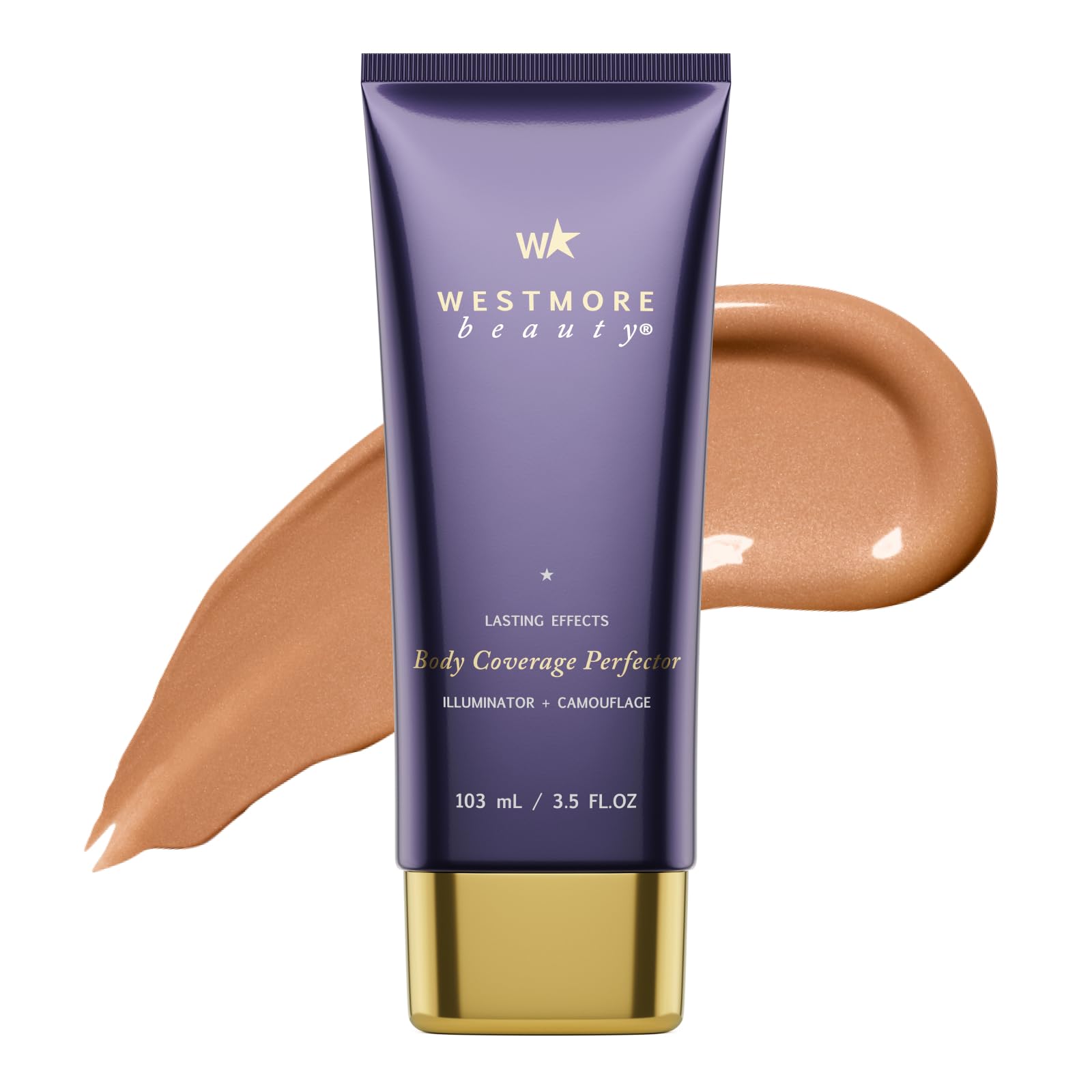 Westmore Beauty Skin Foundation Concealer, Body Makeup 3.5 Fl Oz (Golden Radiance, Cream) - Waterproof, Transfer-Resistant, Long-Lasting Coverage for Tattoo, Stretch Marks, Scars