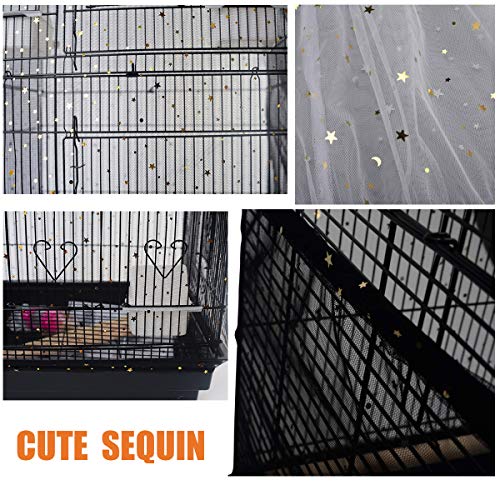 Bonaweite Extra Large Mesh Bird Seed Catcher, Bird Cage Stretchy Guard Cover, Birdcage Nylon Shell Skirt Traps Guards - 29.5β Height