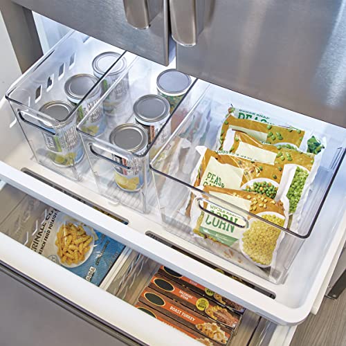 iDesign Plastic Stackable Kitchen Organizer Bin with Easy to Grip Integrated Handles for Kitchen, Fridge, Freezer, Pantry and Cabinet Organization, The Linus Collection β 12" x 5" x 7.75", Clear