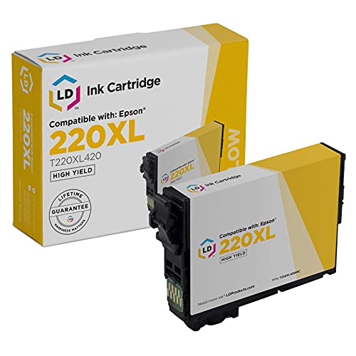 LD Products Remanufactured Replacement for Epson 220XL Ink Cartridges 220 XL T220XL420 High Yield (Yellow) for XP-320, XP 420, XP-424, Workforce WF-2630, WF-2650, WF2660, WF-2750, WF-2760