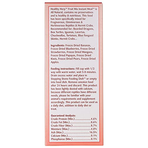 Healthy Herp Fruit Mix Instant Meal Reptile Food 7 x 0.21-Ounce (6.0 Grams) Cups