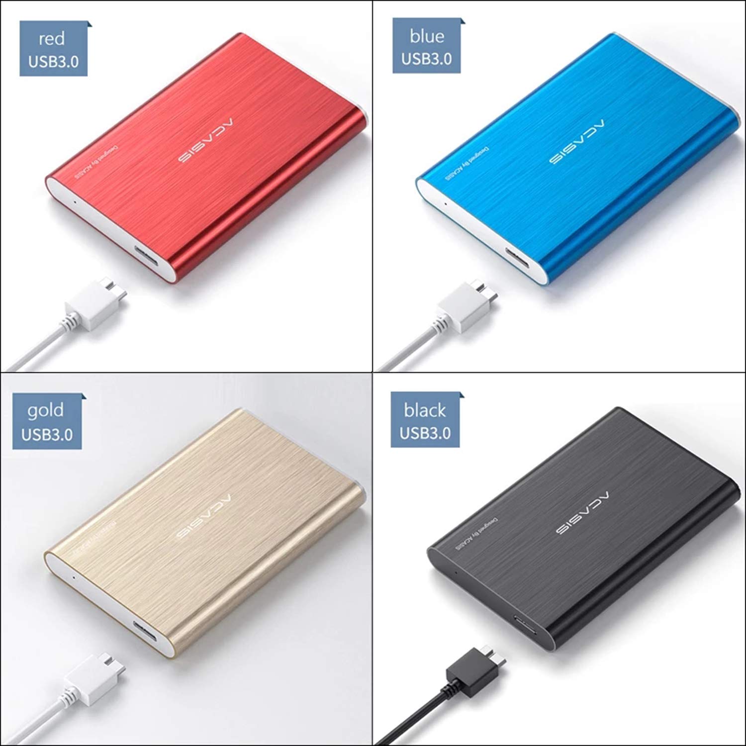 ACASIS USB3.0 2.5" Portable External Hard Drive 500GB Hard Drive for PC,Laptop,Mac,PS4, Xbox one (500GB, Gold)